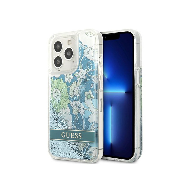 cover guess iphone 13 pro max flower liquid glitter